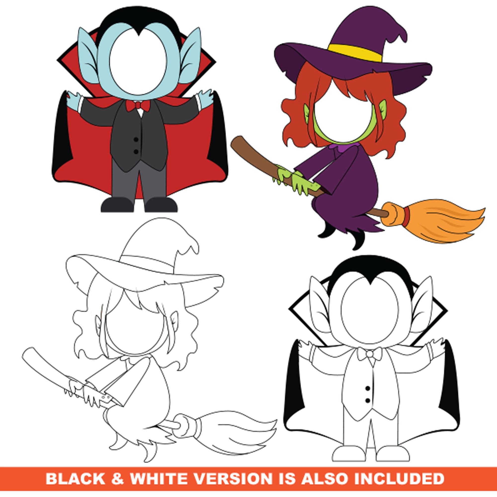 Halloween Add Your Own Photo Picture PNG Vampire & Witch Add Photo ...