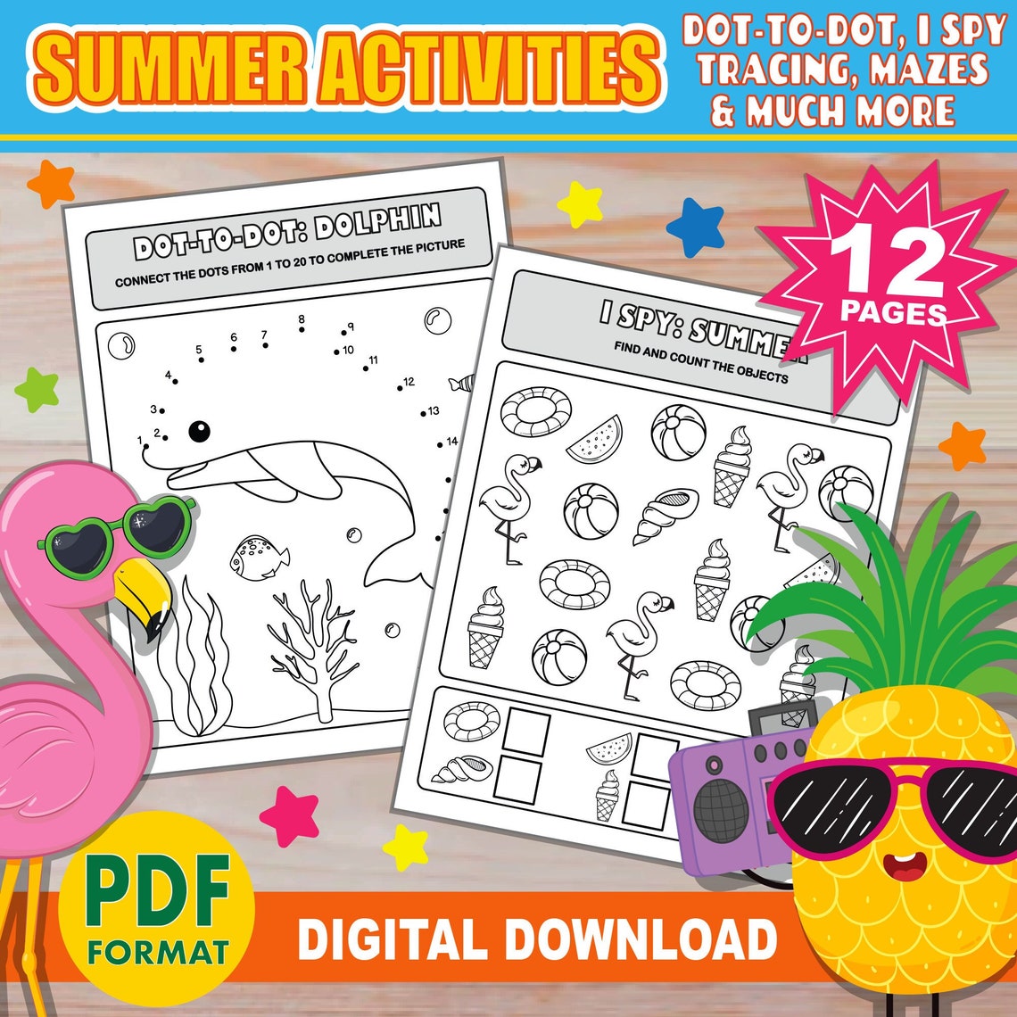 Summer Activity Kit for Kids PRINTABLE Summer Worksheets - Etsy