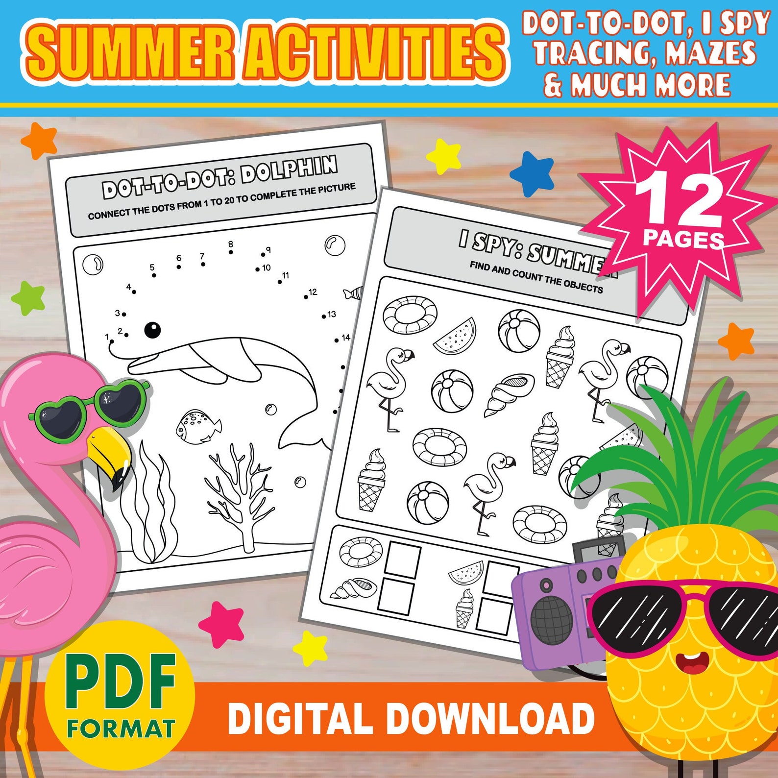 Summer Activity Kit for Kids PRINTABLE Summer Worksheets - Etsy