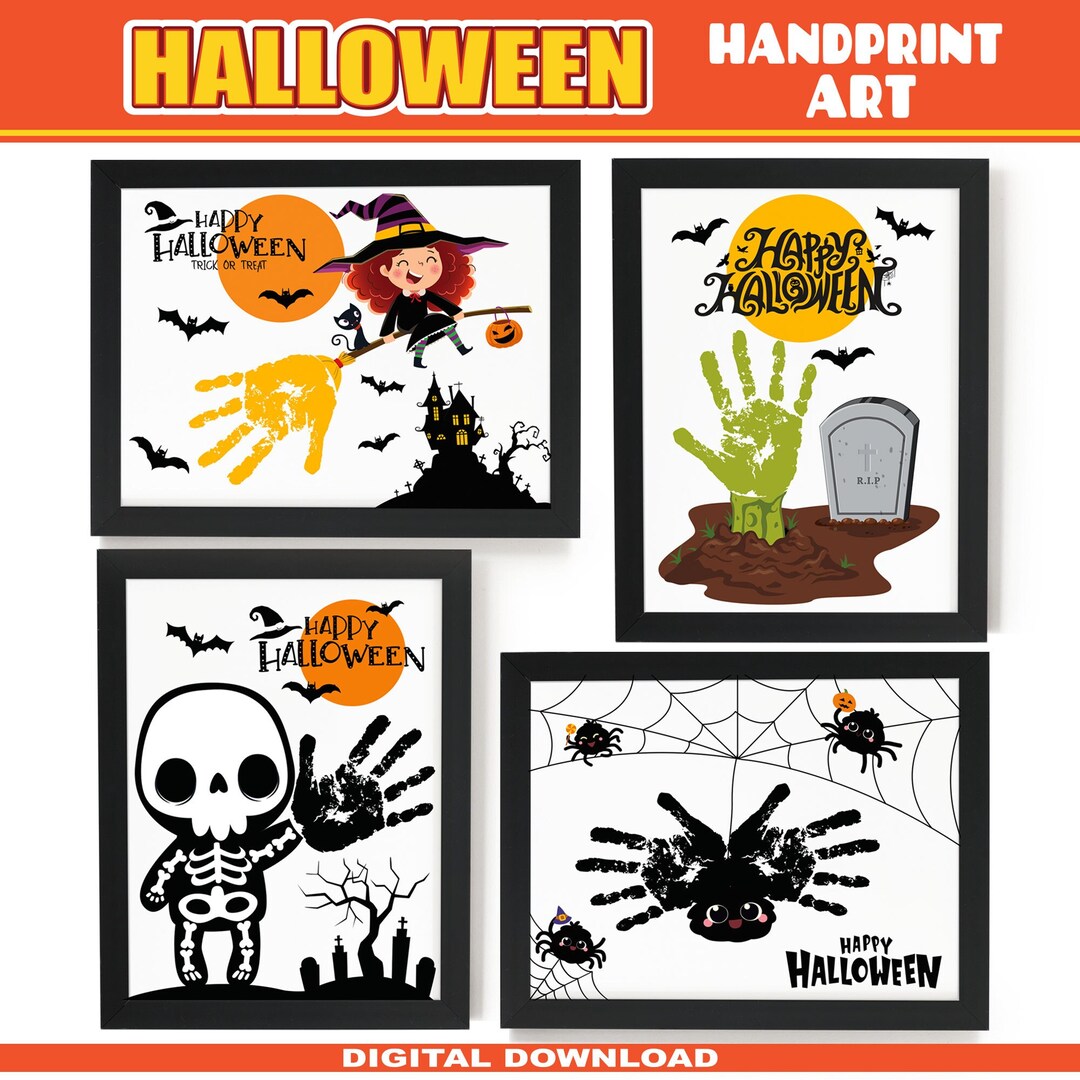 Halloween Handprint BUNDLE | Witch Zombie Skeleton Spider | PRINTABLE ...
