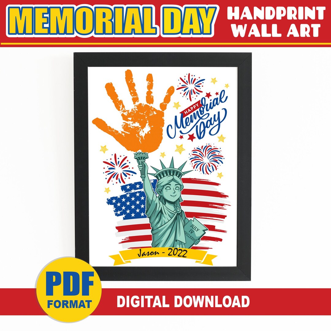 Memorial Day Handprint Art | Statue of Liberty Crafts | PRINTABLE ...