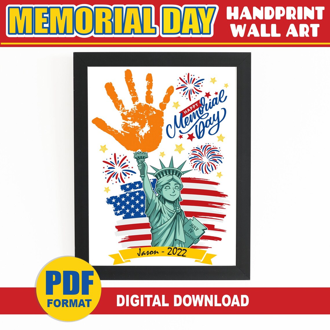 Memorial Day Handprint Art Statue of Liberty Crafts - Etsy