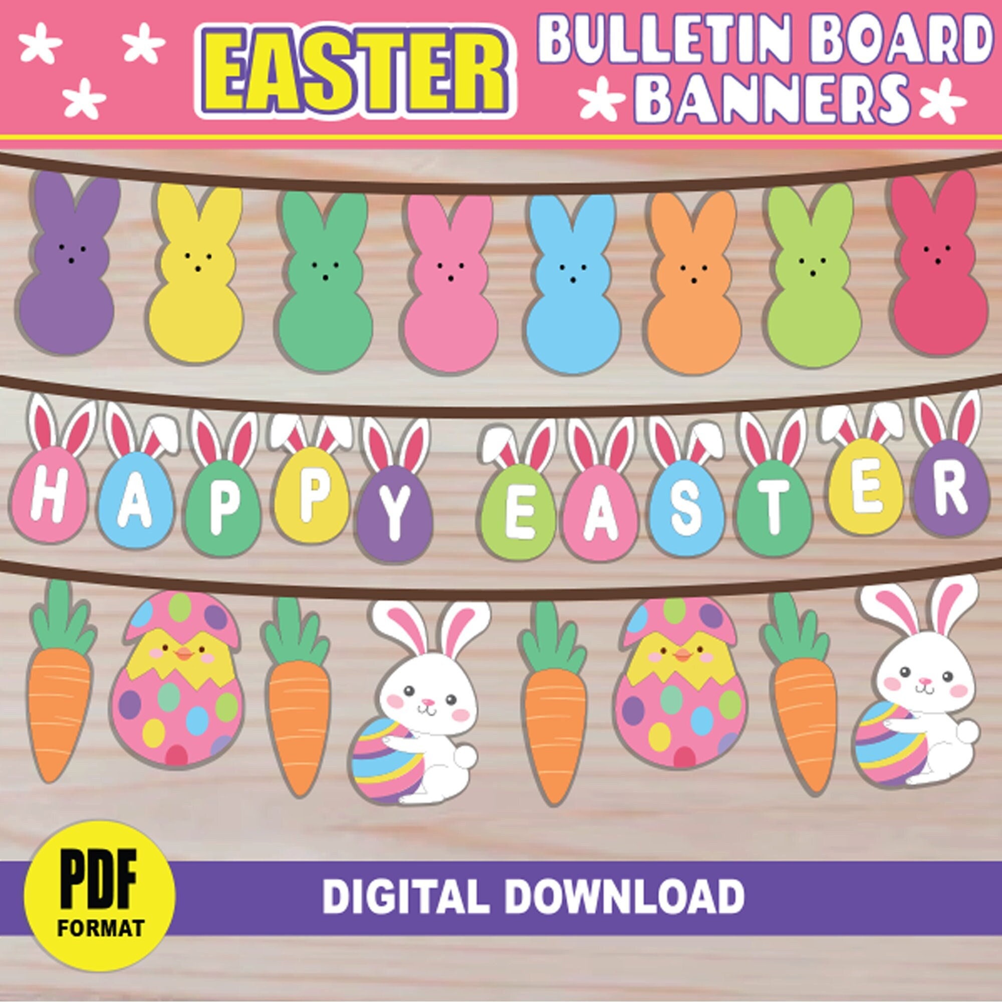 Easter PRINTABLE Banner Kit PRINTABLE Easter Pennant Bunting Easter ...