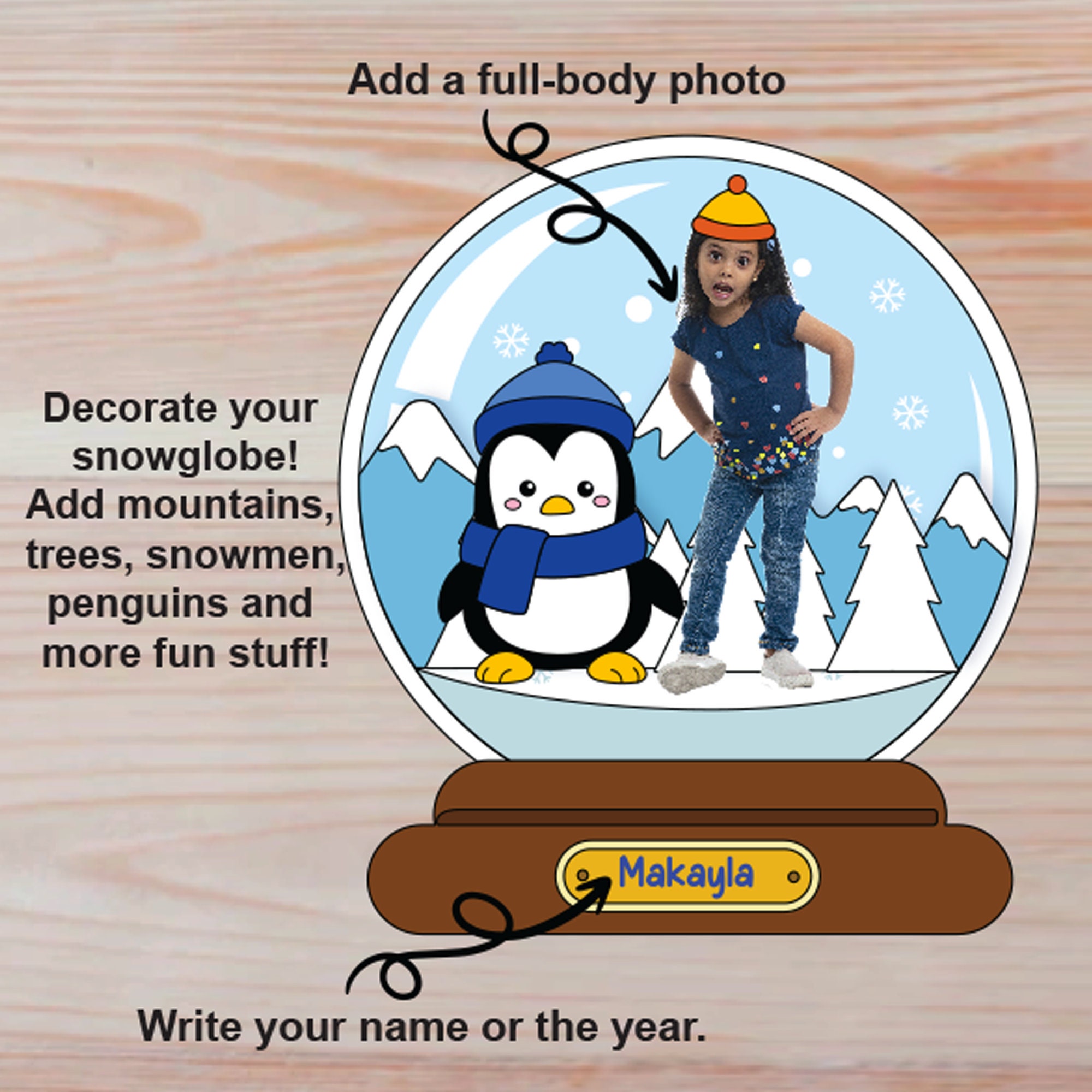 Winter Snowglobe Add Your Own Photo Activity Crafts Snow Globe Bulletin ...
