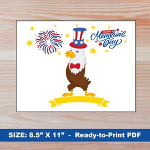 Memorial Day Handprint Wall Art | American Bald Eagle | PRINTABLE ...