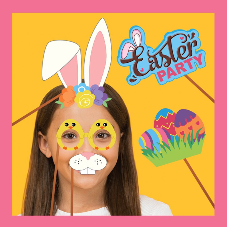 Easter Photo Booth PRINTABLE Props Photobooth Kit 22 Items - Etsy