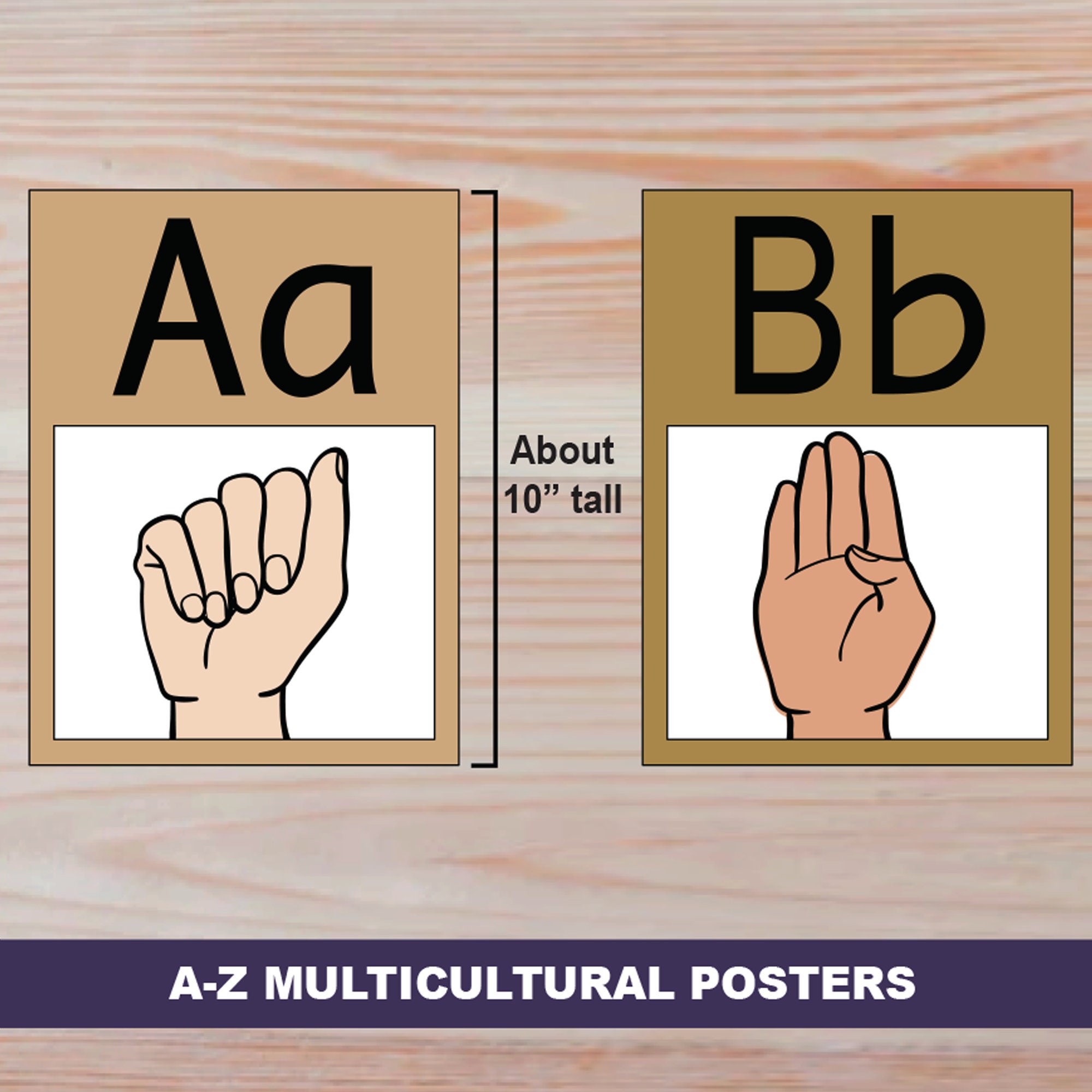 ASL Alphabet Posters American Sign Language Display PRINTABLE Classroom ...
