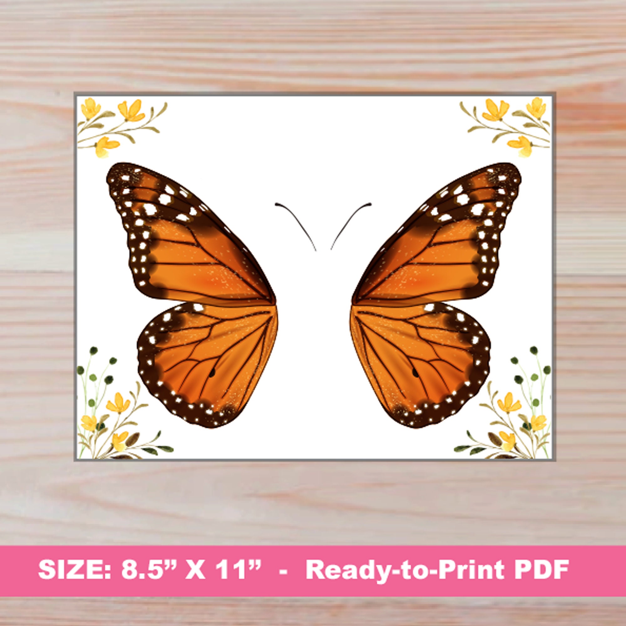 Butterfly Footprint Art Monarch Butterfly Handprint PRINTABLE Crafts ...