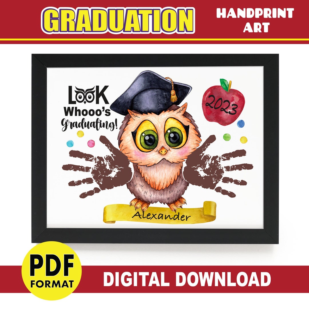 Graduation Handprint Art | Owl Grad Crafts Activity for Kids | Keepsake ...