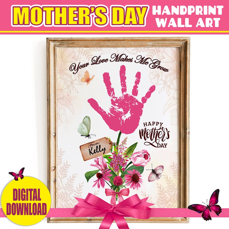 Mother's Day Handprint Art Crafts PRINTABLE Gift for Mothers Day ...