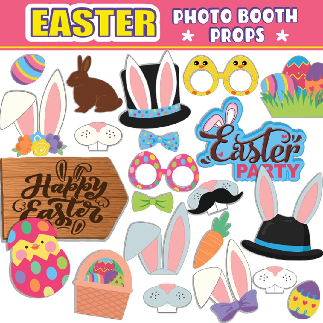 Easter Photo Booth PRINTABLE Props | Photobooth Kit | 22 Items | Easter ...
