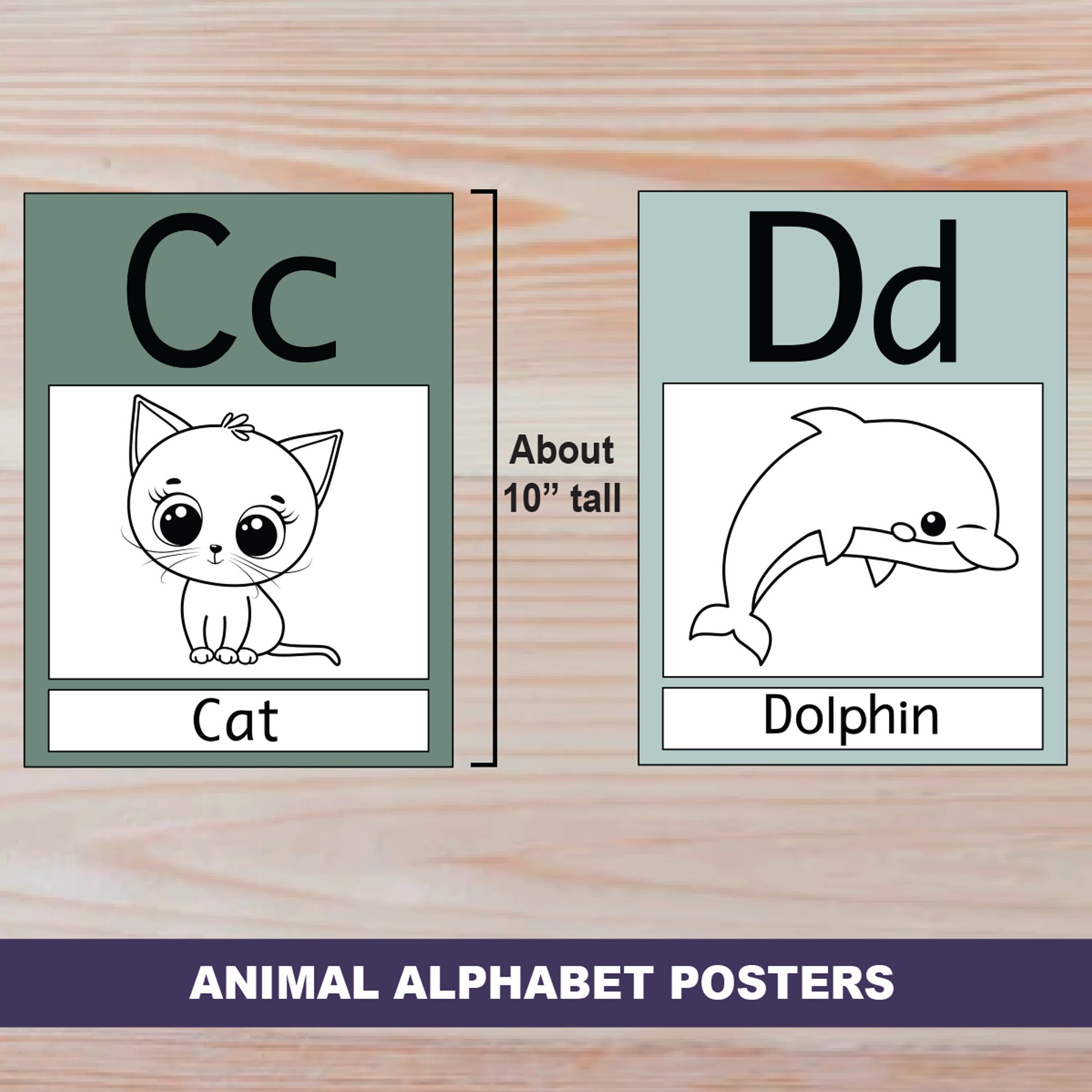 Alphabet Posters PRINTABLE BOHO Bright Colors Classroom Decor Animal ...