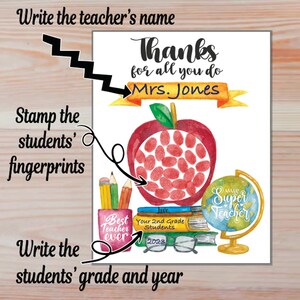 Teacher Appreciation Handprint Fingerprint Thumbprint Art | Teacher ...