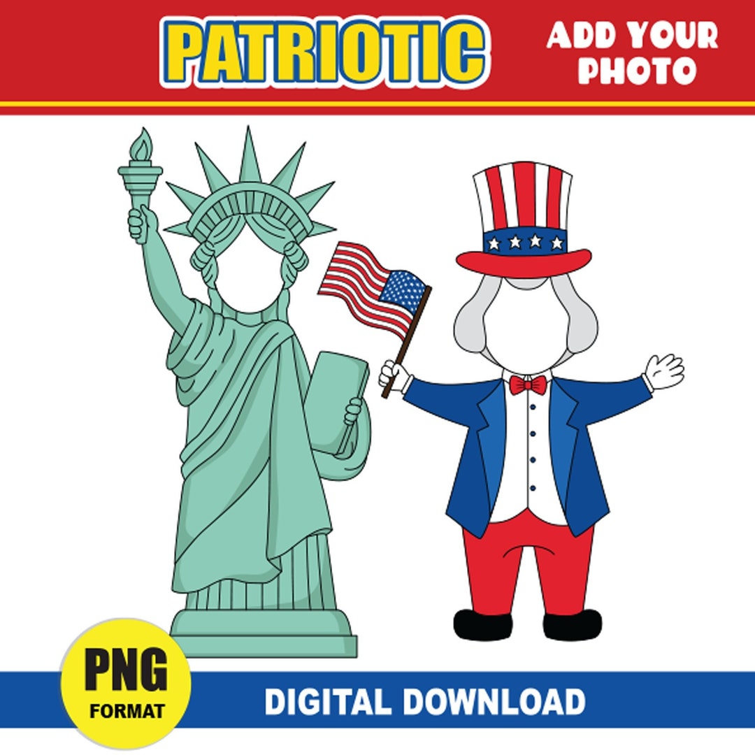 Lady Liberty & Uncle Sam Add Your Own Photo Picture | PNG Patriotic ...