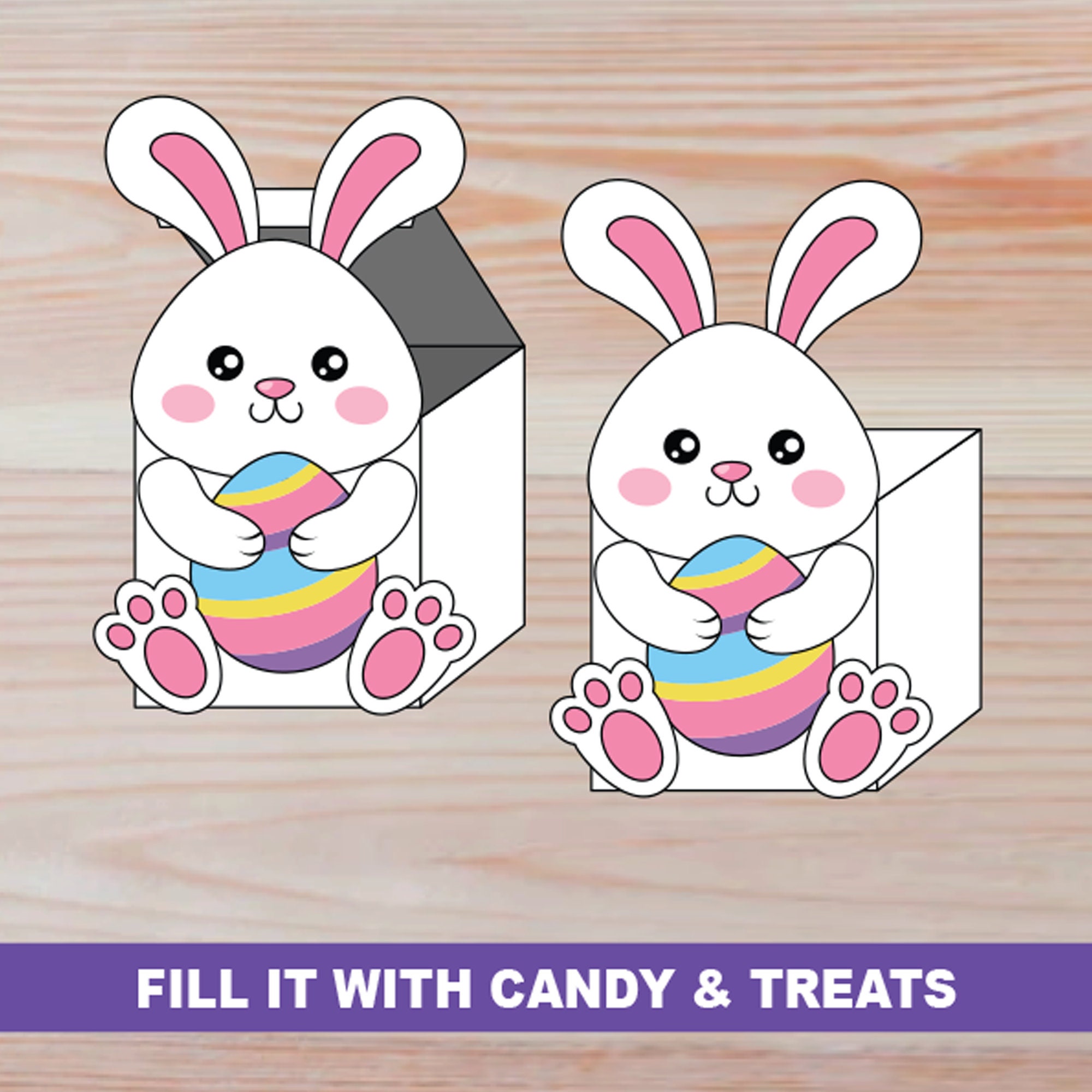 Easter Treat Box PRINTABLE Easter Bunny Party Favor Boxes - Etsy