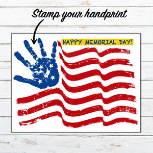 Memorial Day Handprint Wall Art | BUNDLE - SET of 3 American Flag ...