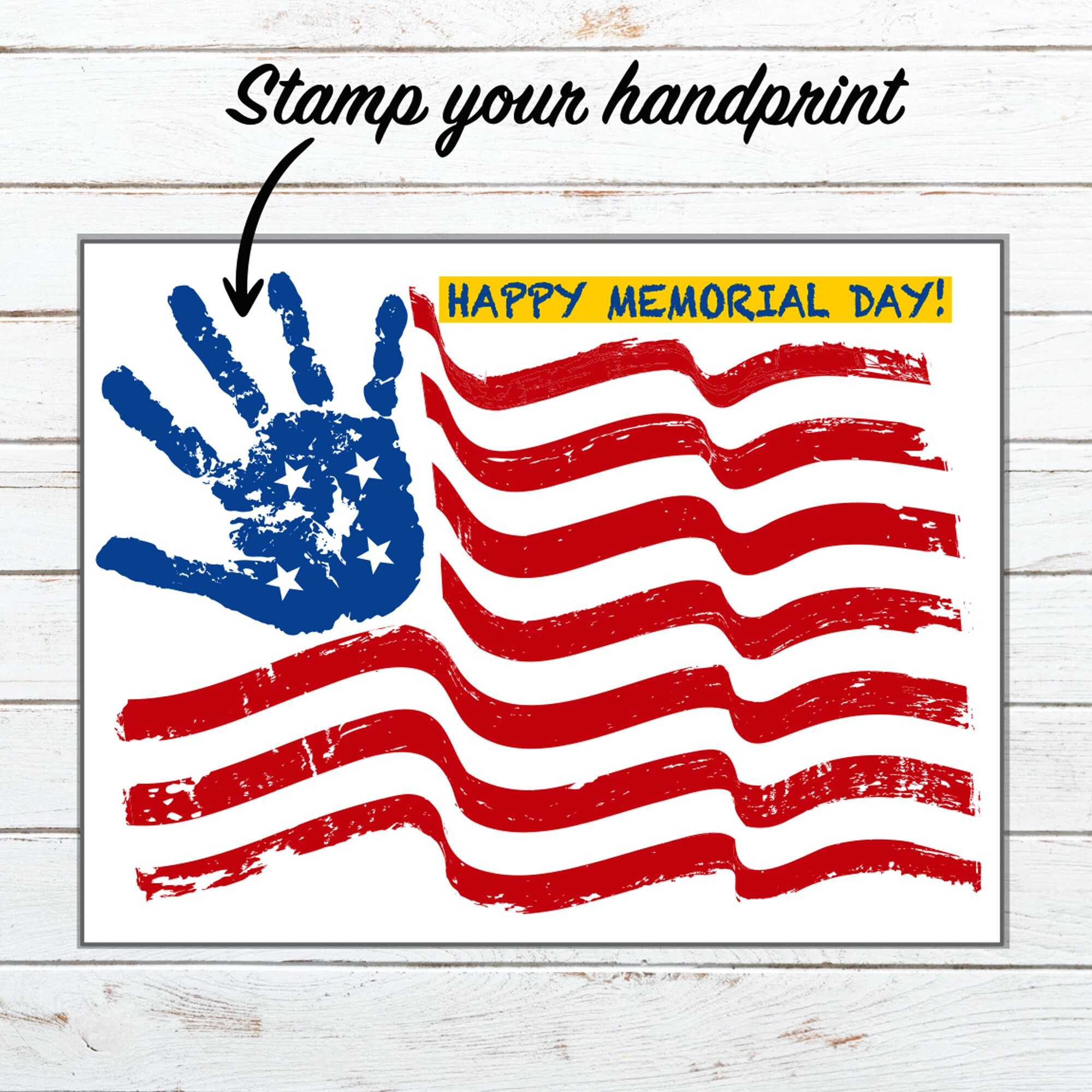 Memorial Day Handprint Wall Art BUNDLE SET of 3 American - Etsy