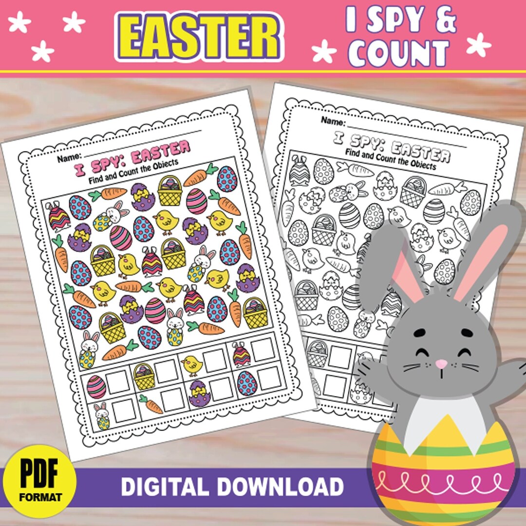 I Spy EASTER Game | Easter PRINTABLE Activities | Look Count & Find ...