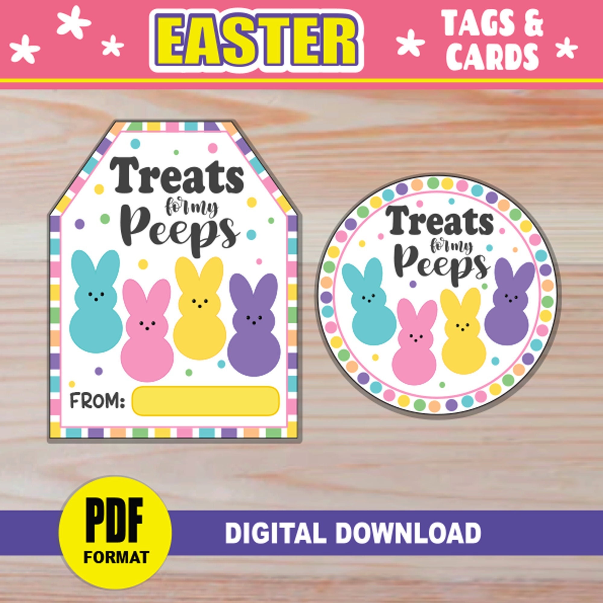 PRINTABLE Easter Gift Tags and Cards Happy Easter Treats for - Etsy