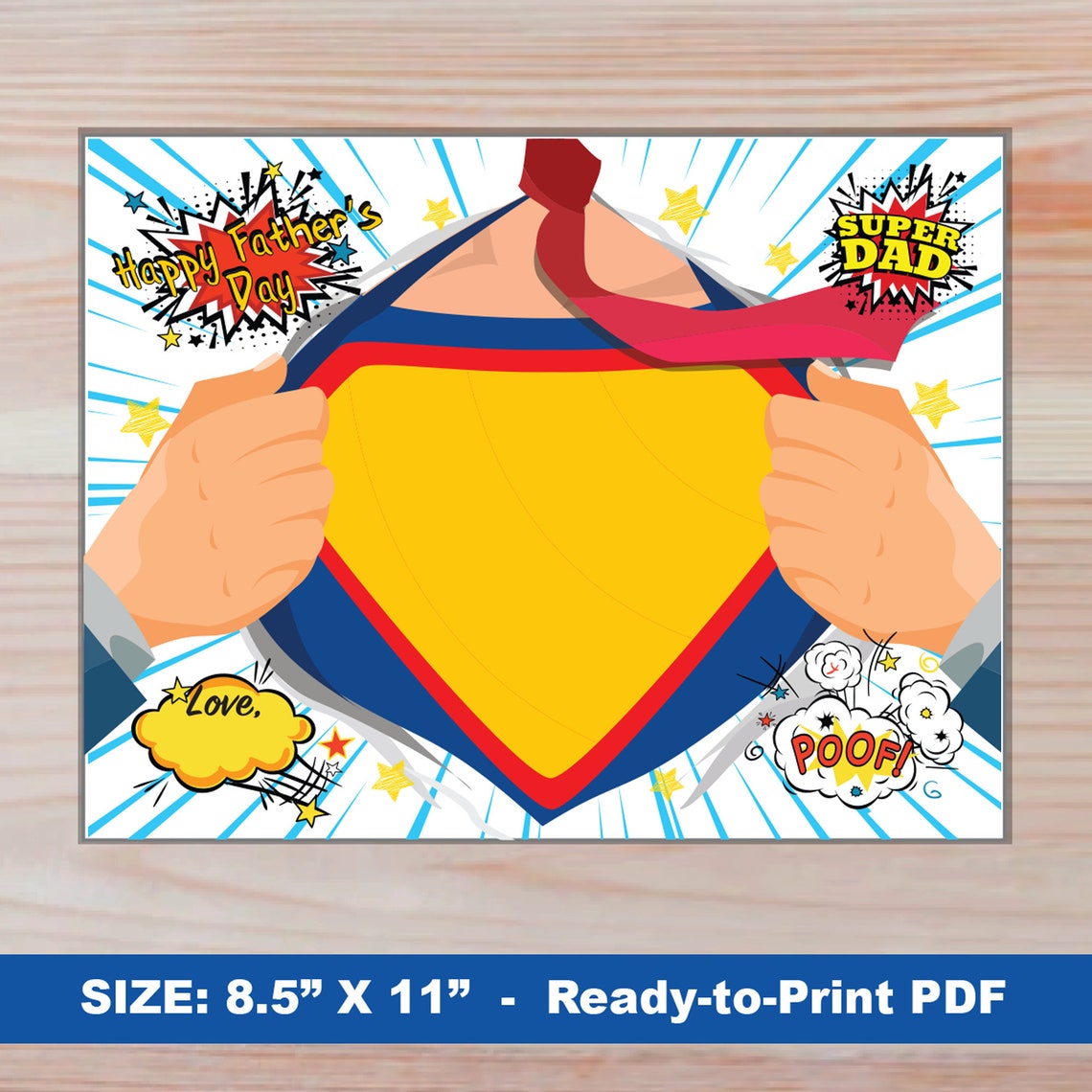 Father's Day Superhero Handprint Craft Super Dad Hero Superhero Dad ...