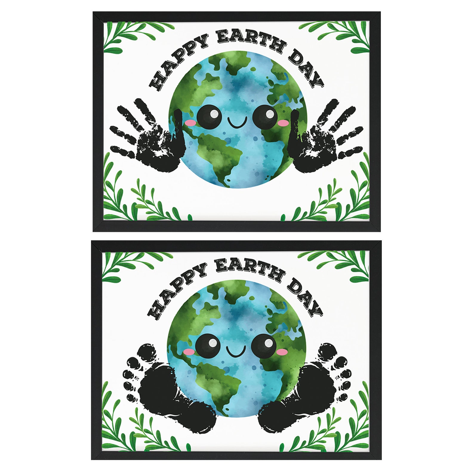 Earth Day Handprint and Footprint Art Craft PRINTABLE Earth Day ...