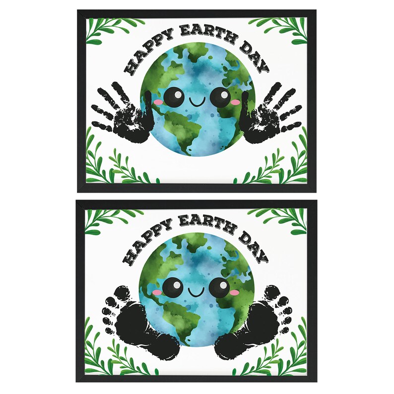 Earth Day Handprint and Footprint Art Craft | PRINTABLE Earth Day ...
