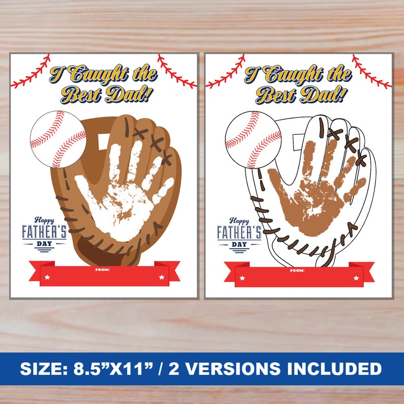 Father's Day Handprint Craft I Caught the Best Dad Handprint Baseball ...