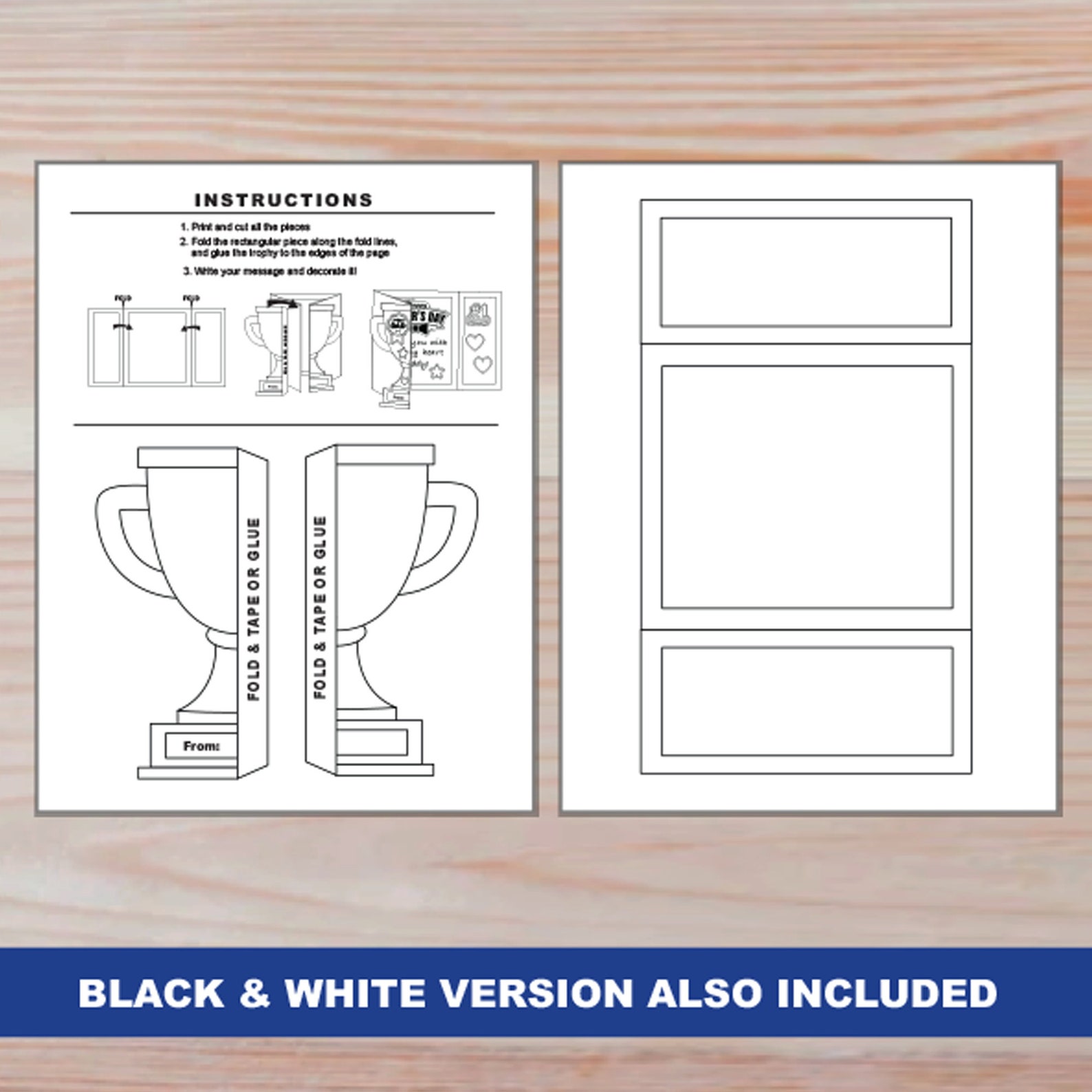 Father's Day Crafts & Activity Trophy Card for Dad Coloring Best Dad ...