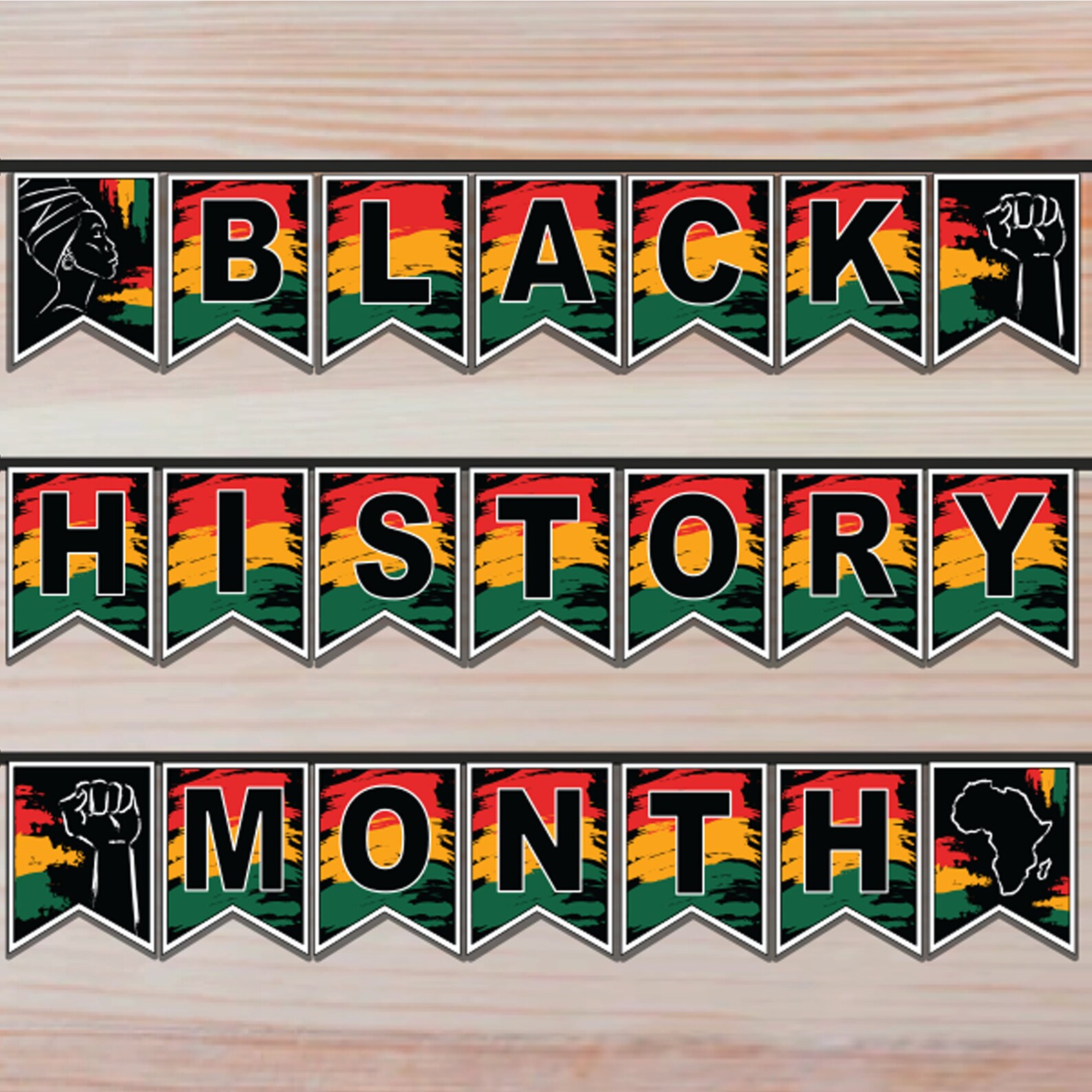 Black History Month PRINTABLE Banner | Black History Month Garland ...