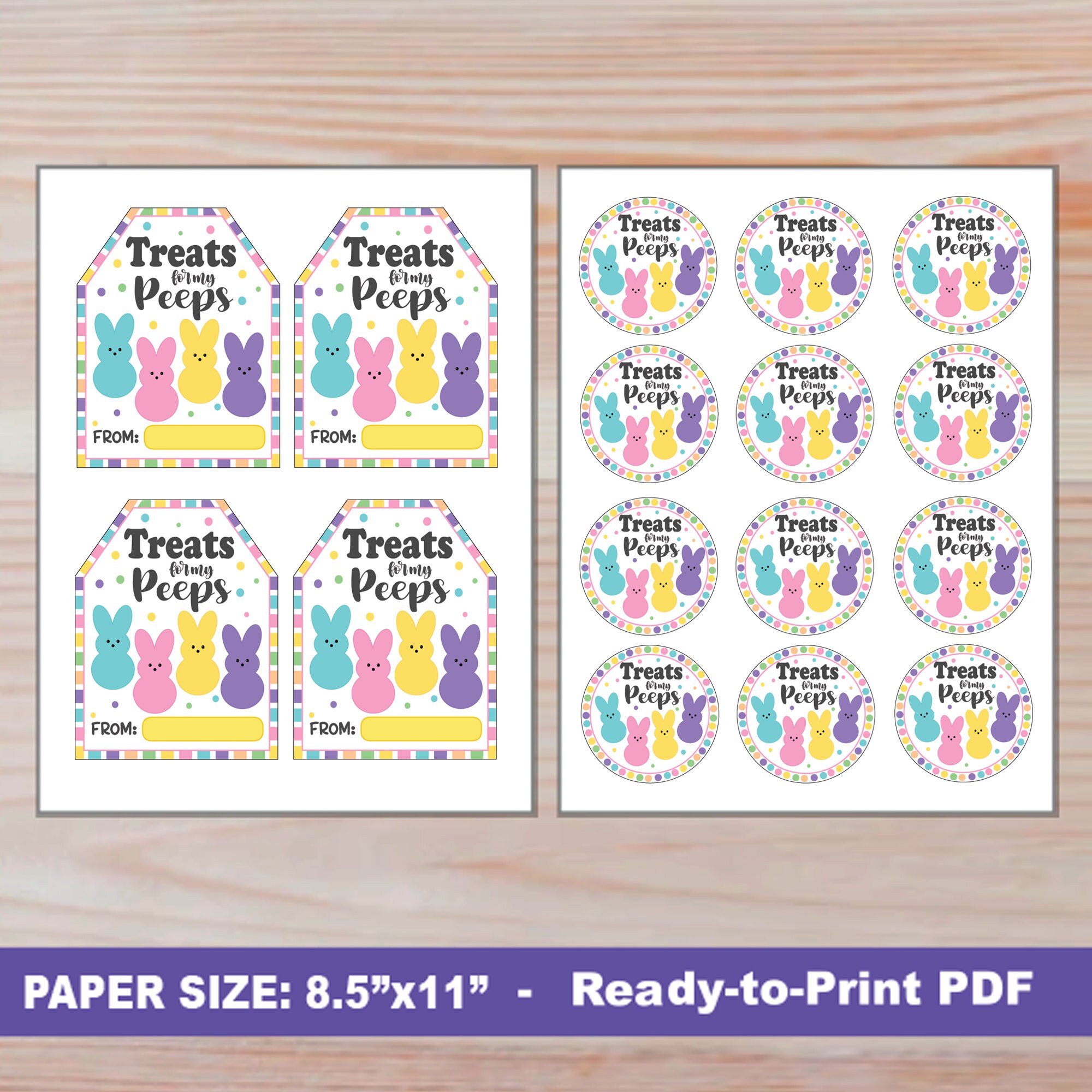 PRINTABLE Easter Gift Tags and Cards Happy Easter Treats for - Etsy