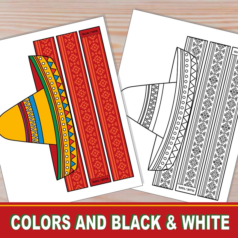 Cinco De Mayo Paper Crowns for Kids | Fiesta Paper Hat Headbands ...