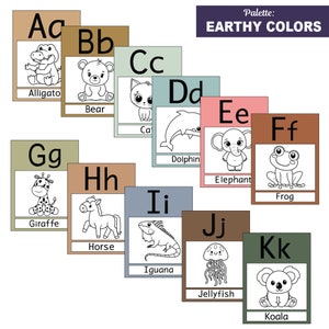 Alphabet Posters | PRINTABLE | EARTHY Colors | Classroom Decor | Animal ...