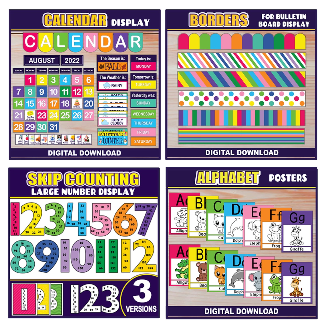 Classroom Decor BUNDLE RAINBOW Colors Printable Kit for - Etsy