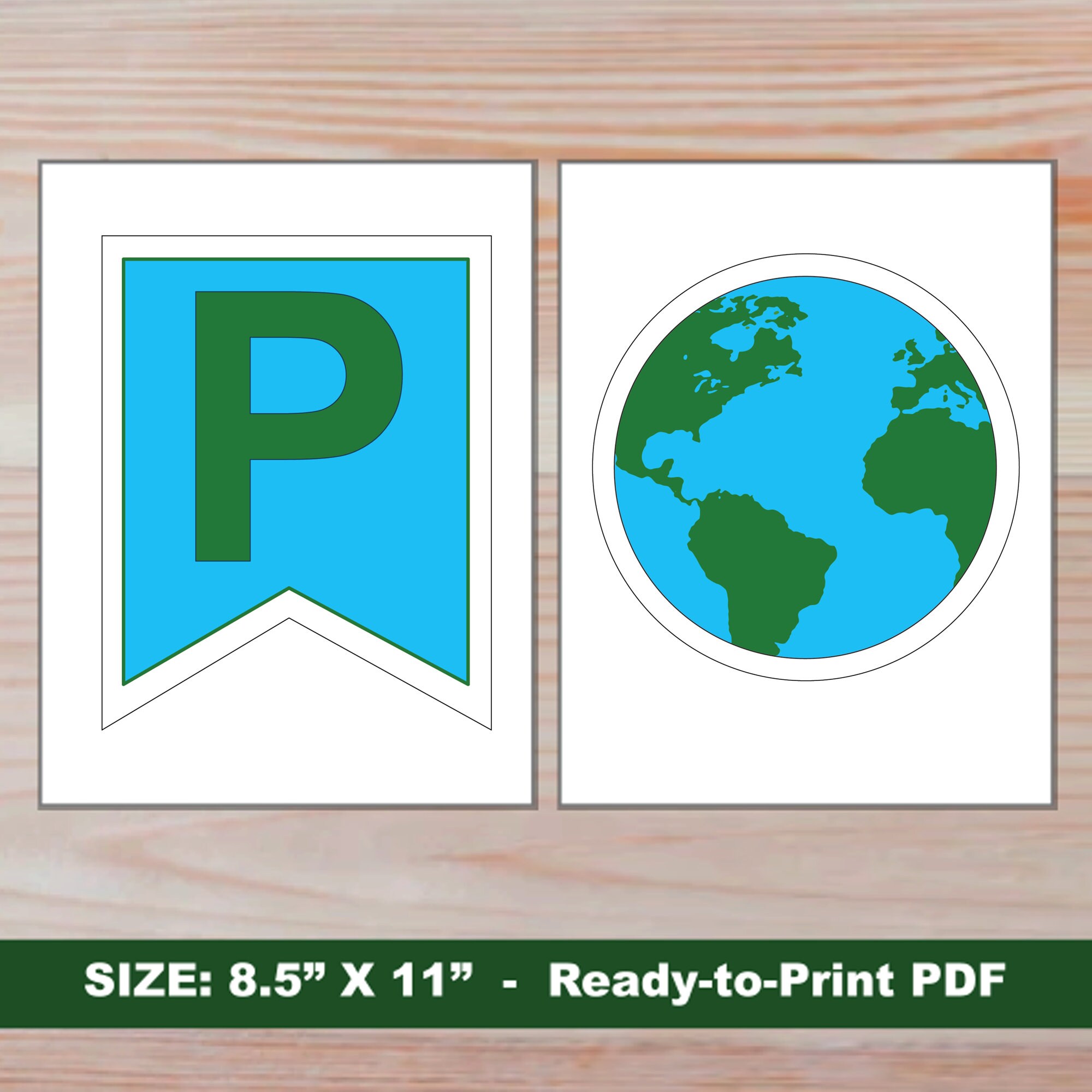 Earth Day Banner Kit for Bulletin Board PRINTABLE Earth Day Pennant ...