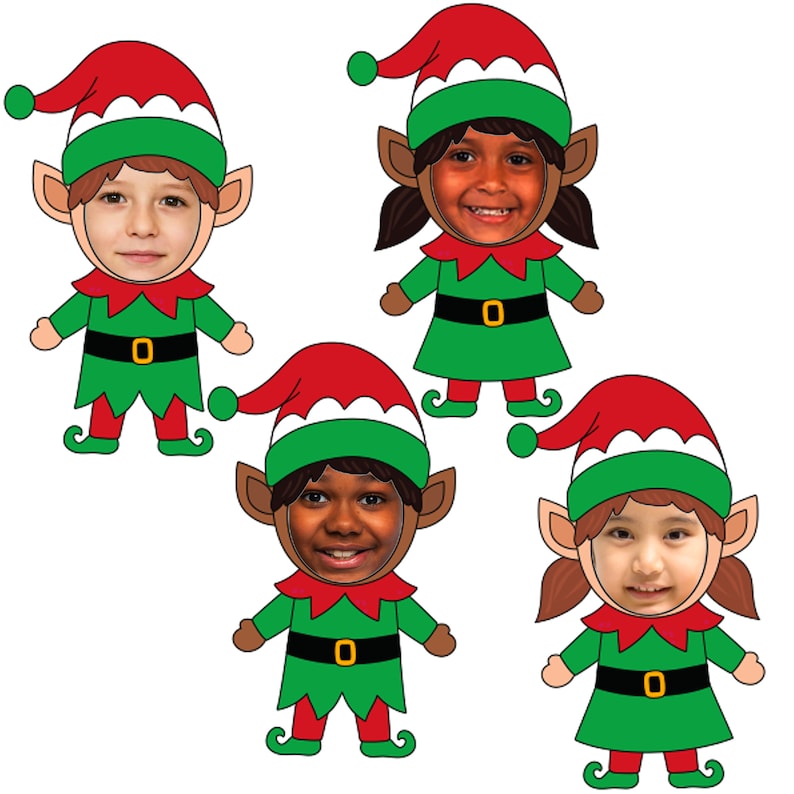 Christmas Add Your Own Photo Picture BUNDLE PNG Santa Elf Reindeer ...