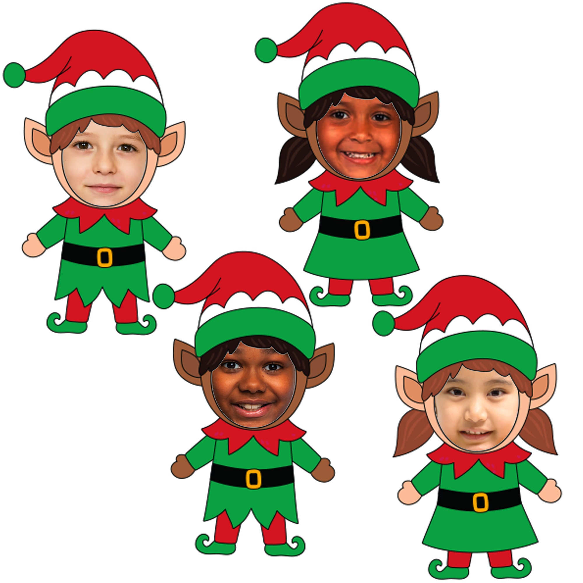 Christmas Add Your Own Photo Picture BUNDLE PNG Santa Elf Reindeer ...