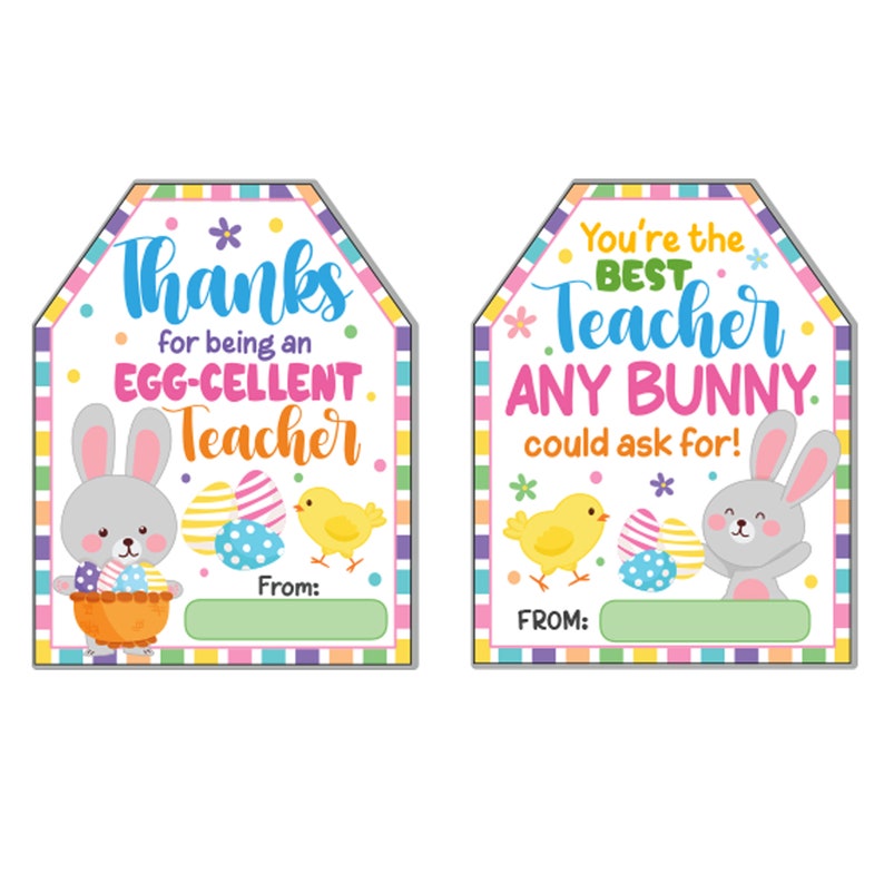PRINTABLE Easter Gift Tags and Cards for Teacher Egg-cellent Teacher ...