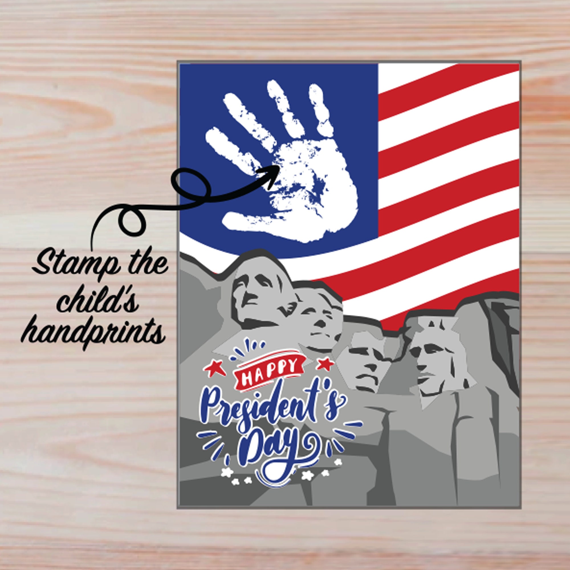 President's Day Handprint Art Mount Rushmore Crafts PRINTABLE Handprint ...
