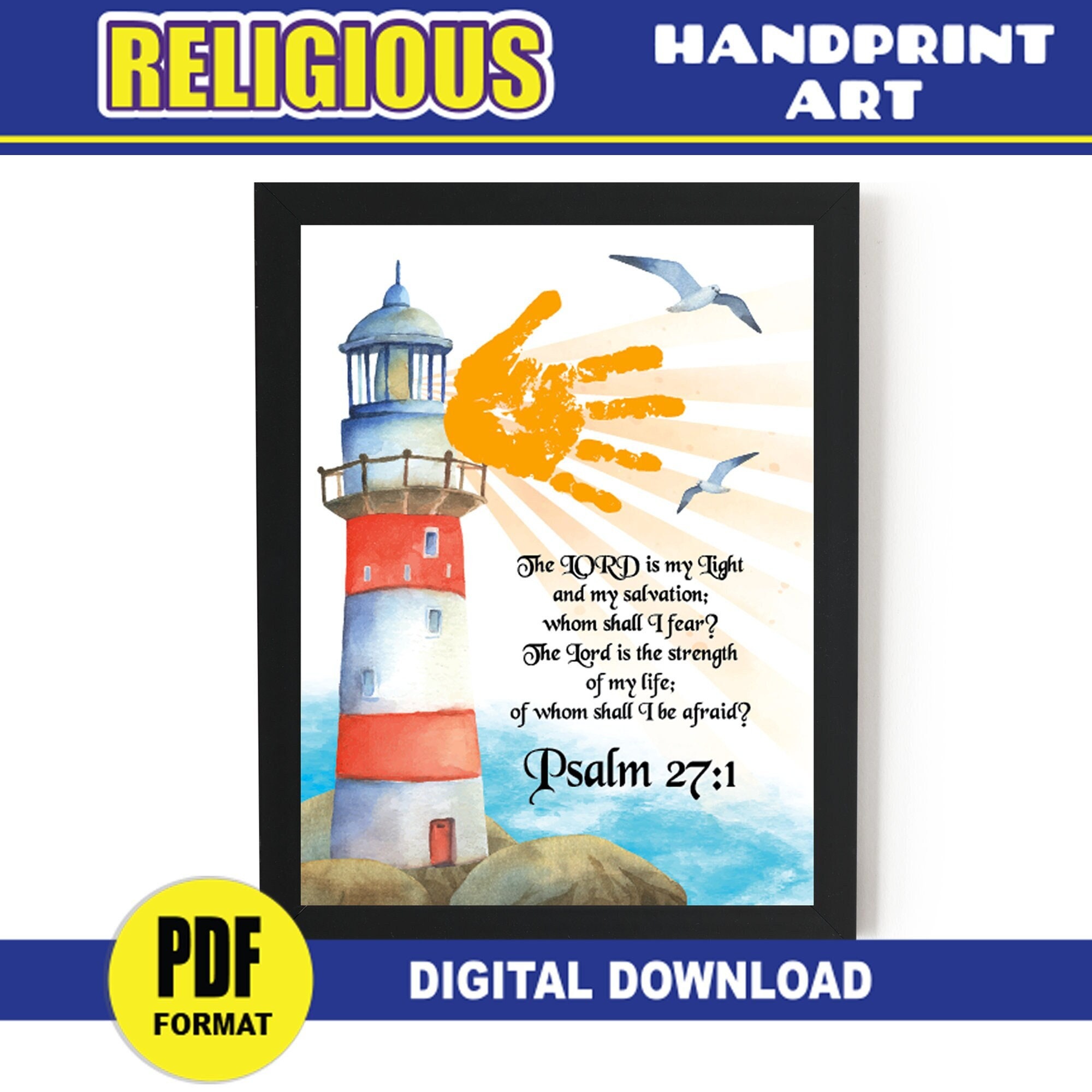 Religious Christian Handprint Art Jesus Psalm 27: 1 Handprint Crafts ...