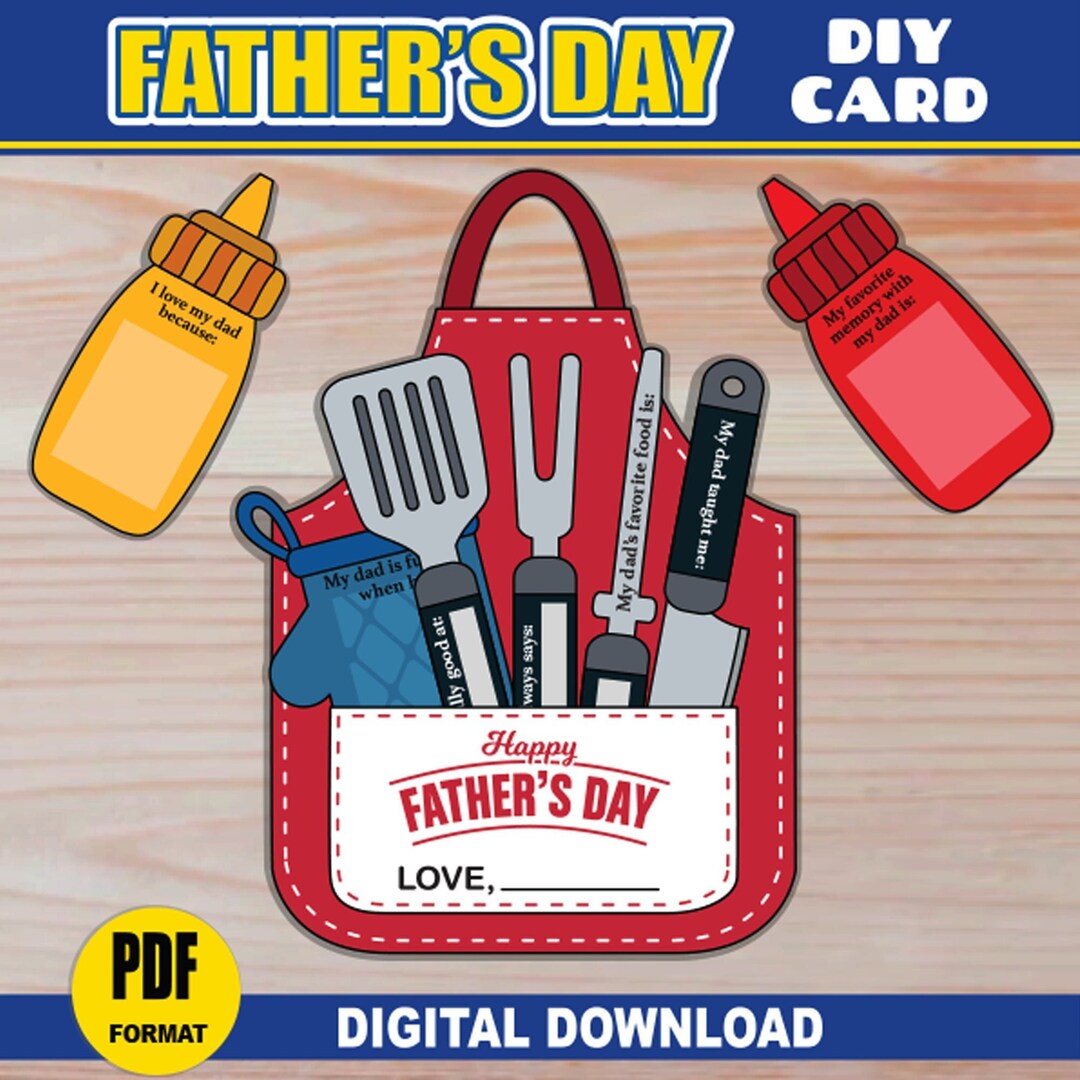 Bbq Grill Apron Card for Dad | Father's Day Crafts & Activity ...