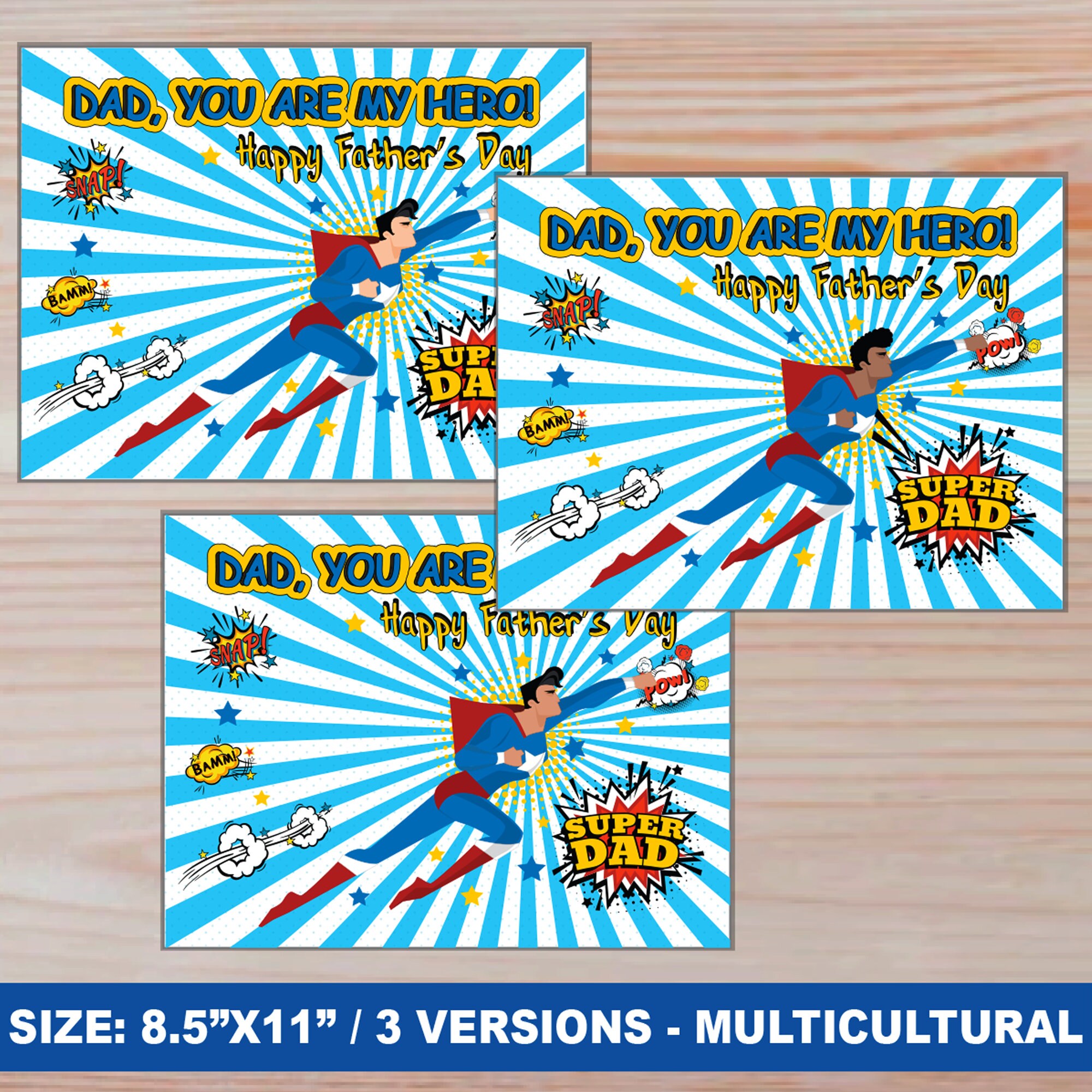 Father's Day Handprint Craft Super Dad Hero Art - Etsy