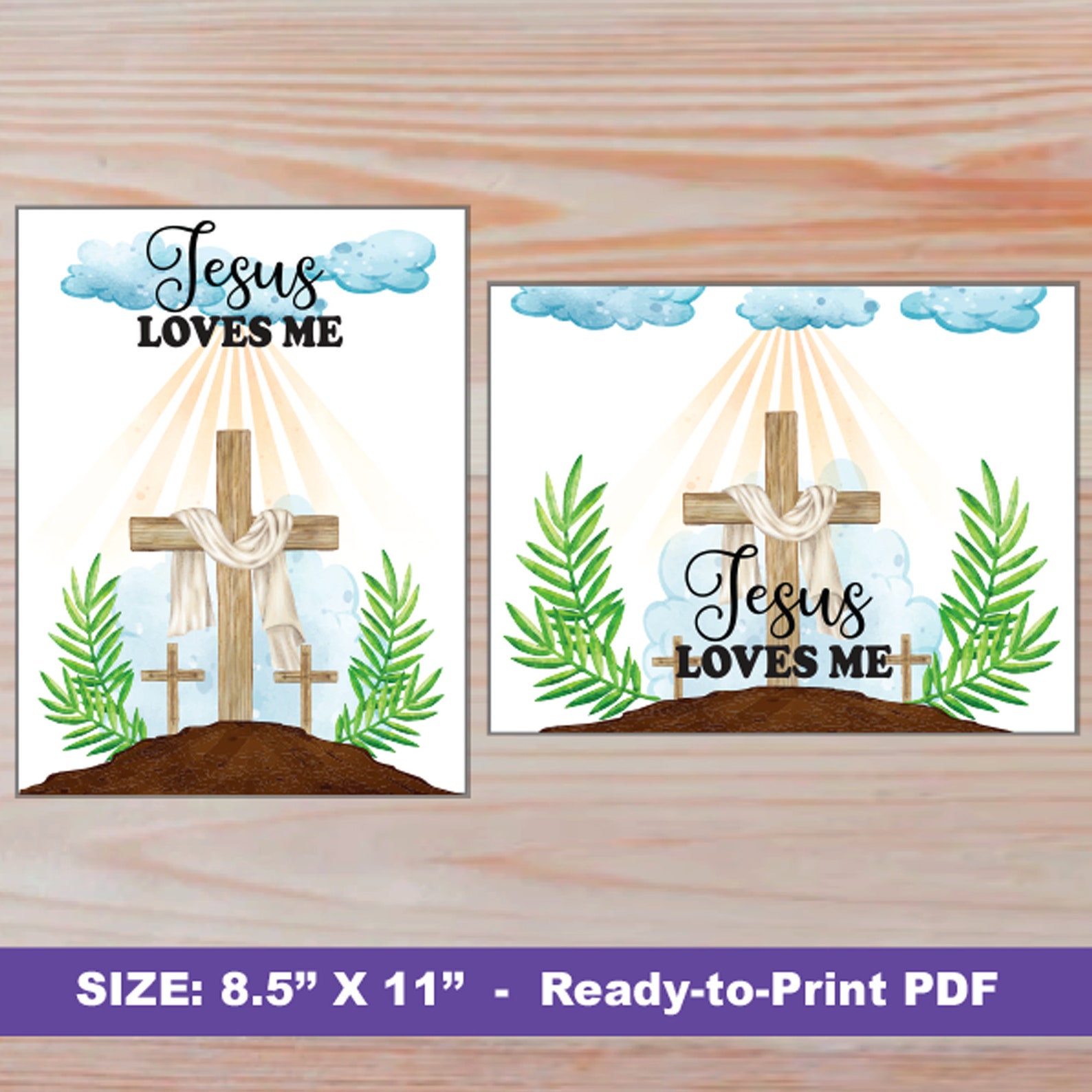 Religious Christian Handprint Art | Cross Jesus Loves Me Bible ...