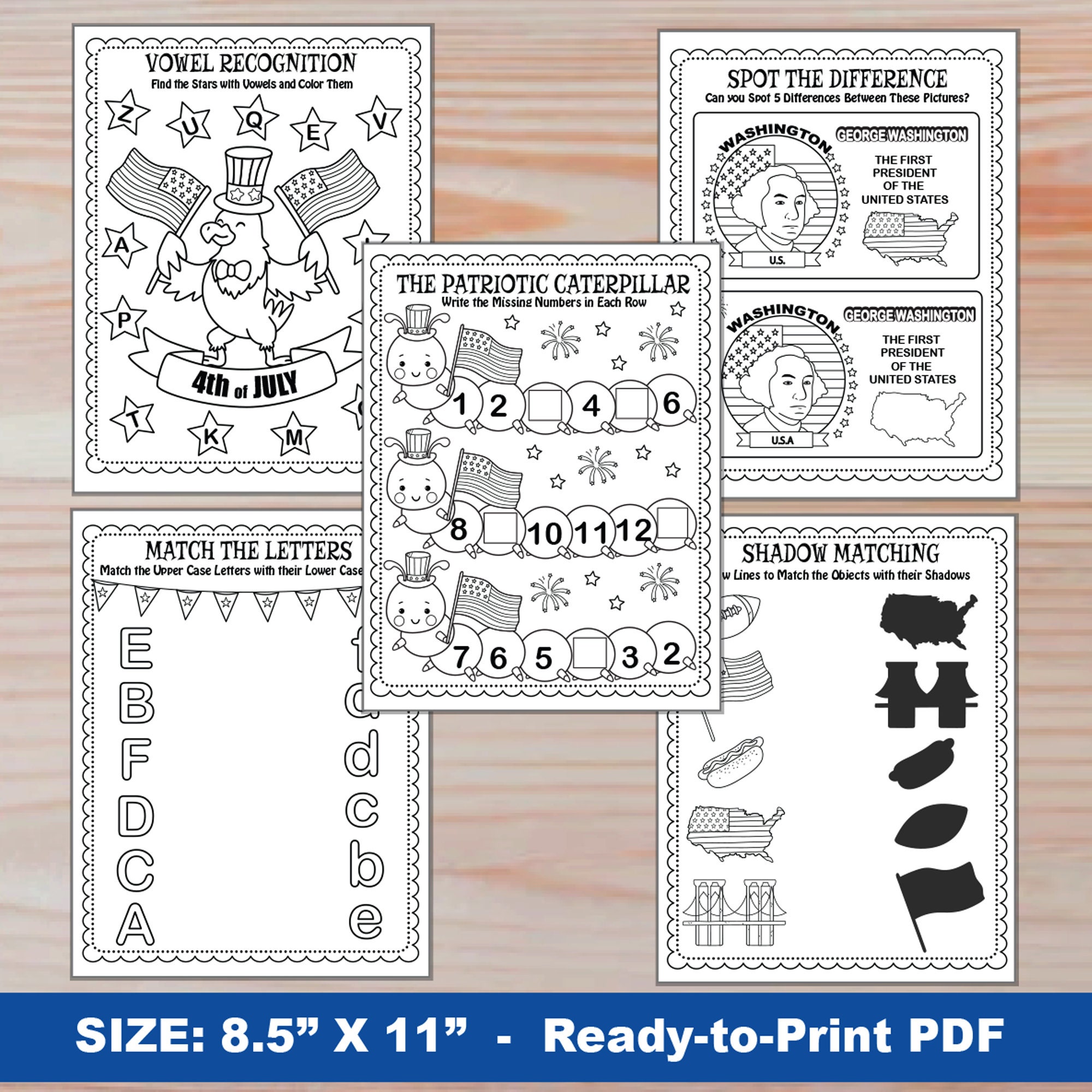 4th of July Activity Pack for Kids Independence Day Worksheets and ...