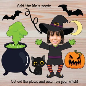 Build-a-witch Face Photo Craft | Halloween Craft for Bulletin Board ...