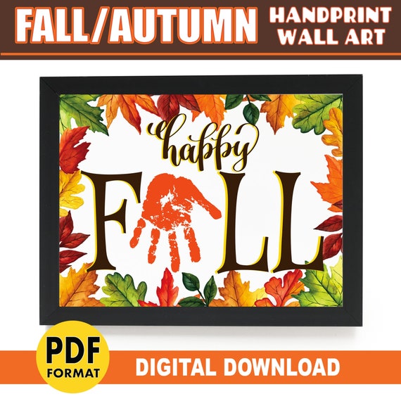 Fall Leaves Handprint Art PRINTABLE Keepsake Gift Fall - Etsy