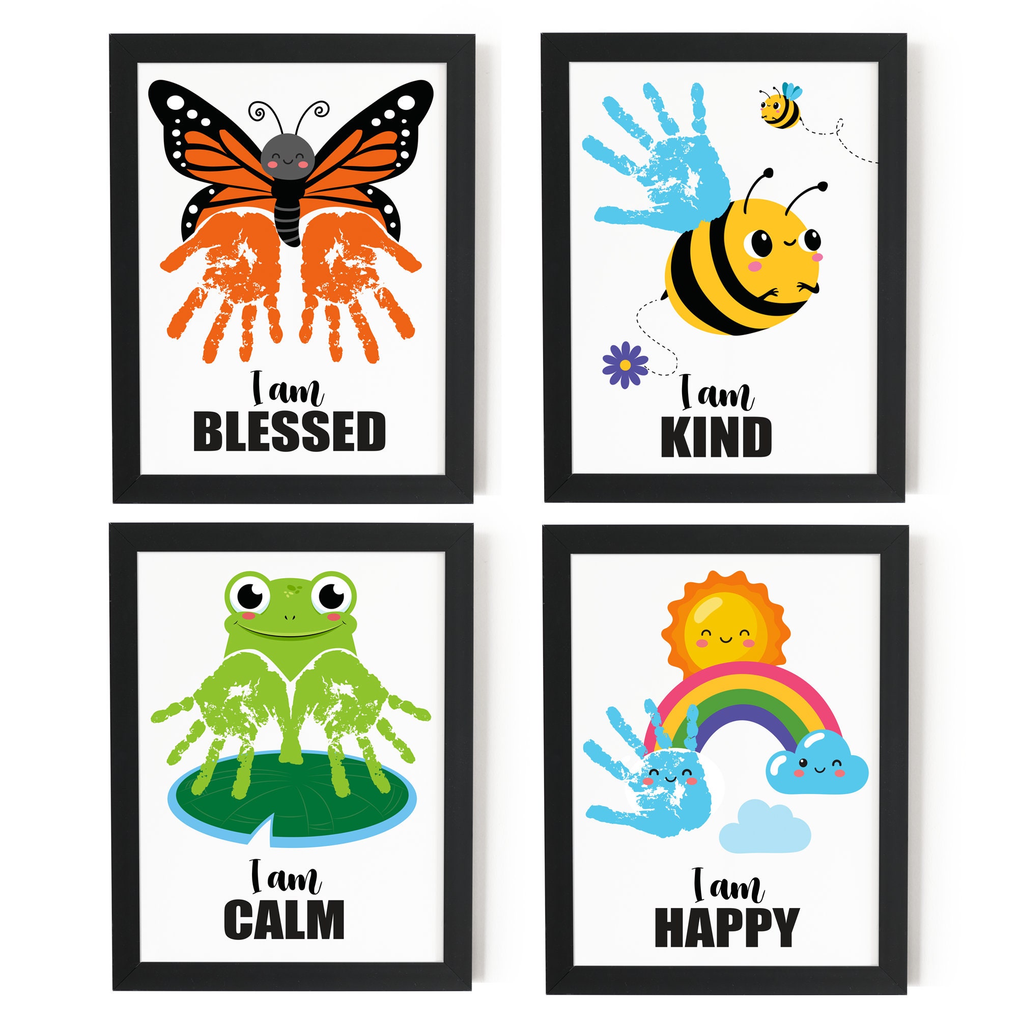 20 Affirmation Handprint Crafts Art Affirmations Handprint Art Bundle ...