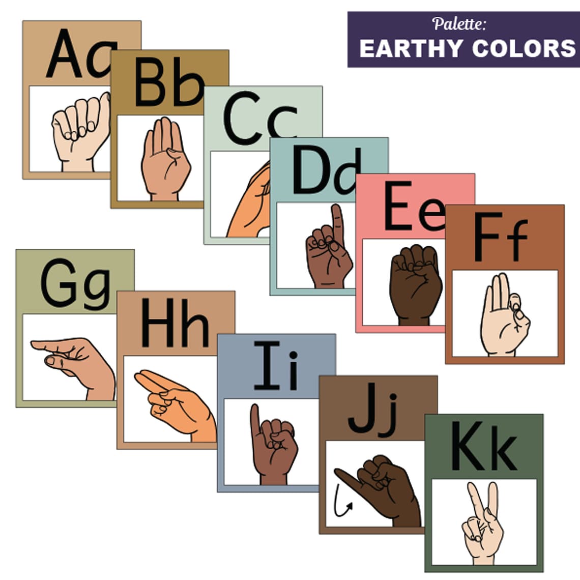 ASL Alphabet Posters American Sign Language Display PRINTABLE Classroom ...