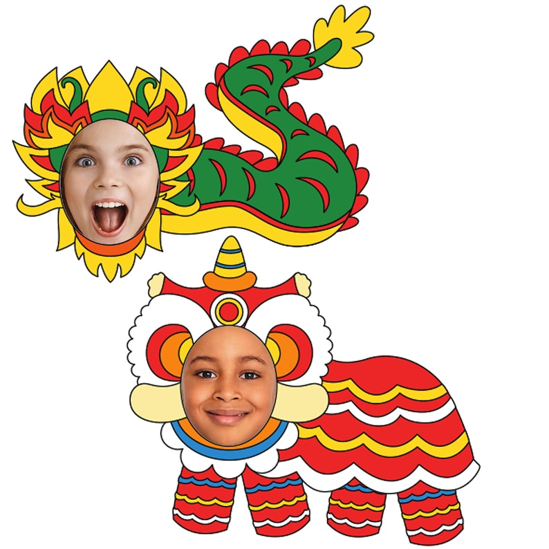 Chinese New Year Add Your Own Photo Picture PNG Dragon & Lion Add Photo ...