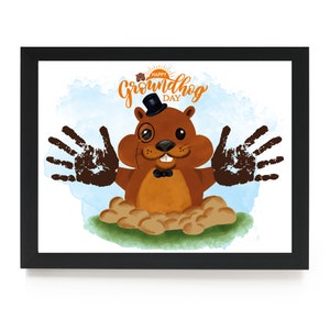 Groundhog Day Handprint Art | PRINTABLE Handprint Craft | Groundhog ...