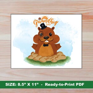 Groundhog Day Handprint Art | PRINTABLE Handprint Craft | Groundhog ...